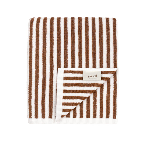 Hebden Brown Striped Cotton Towels | Pecan Bathroom | Yard – Furn.com